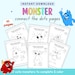 Monster Connect the Dots Worksheets Cute Monster Dot to Dots for ...