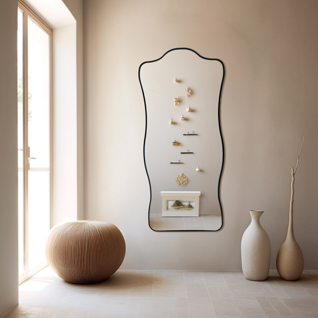 Undulating Wall Mirror, Irregular Home Mirror, Asymmetric Bathroom ...