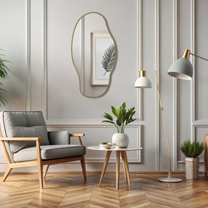 Modern Asymmetrical Mirror, Aesthetic Home Mirror, Bathroom Mirror ...