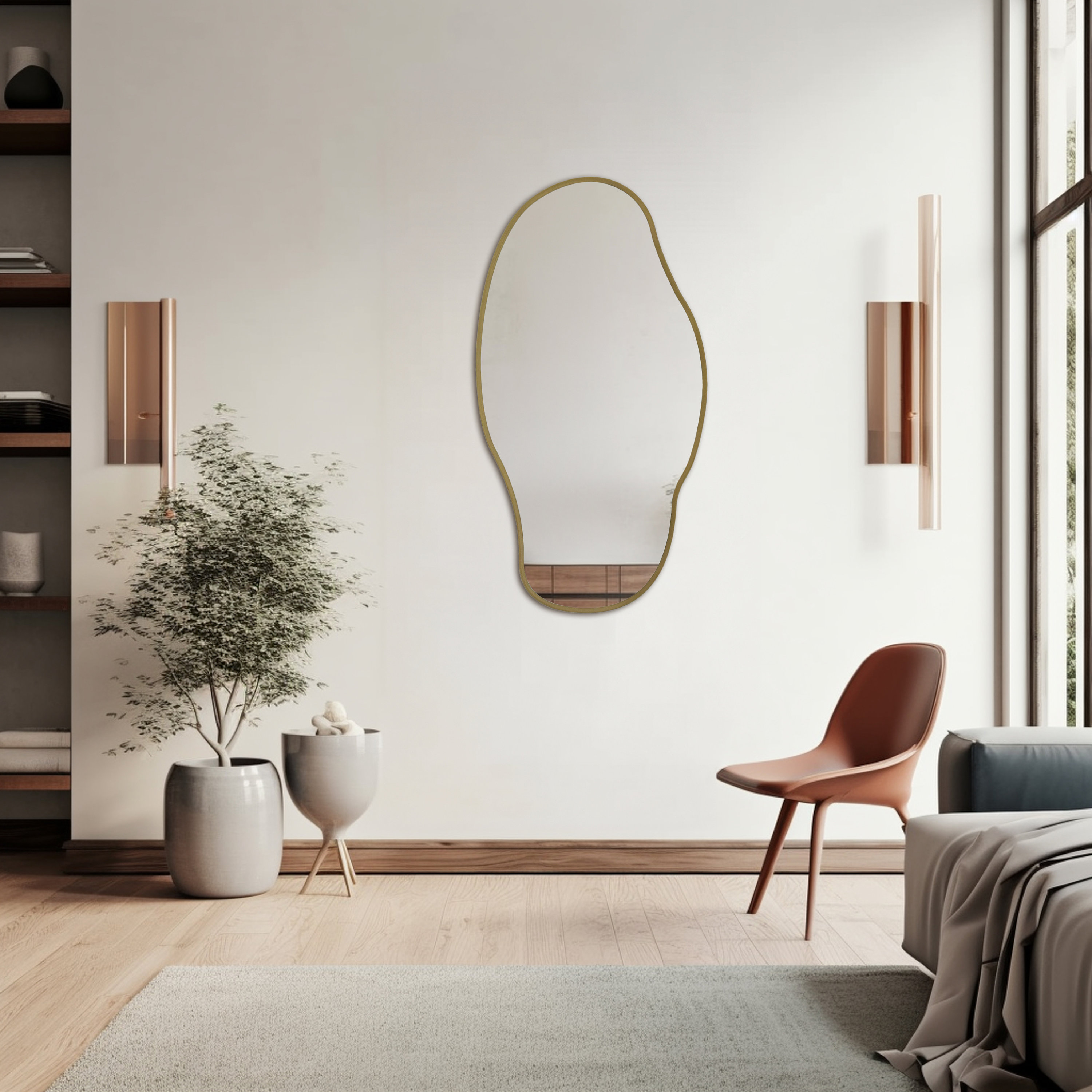 Modern Asymmetrical Mirror, Aesthetic Home Mirror, Bathroom Mirror ...