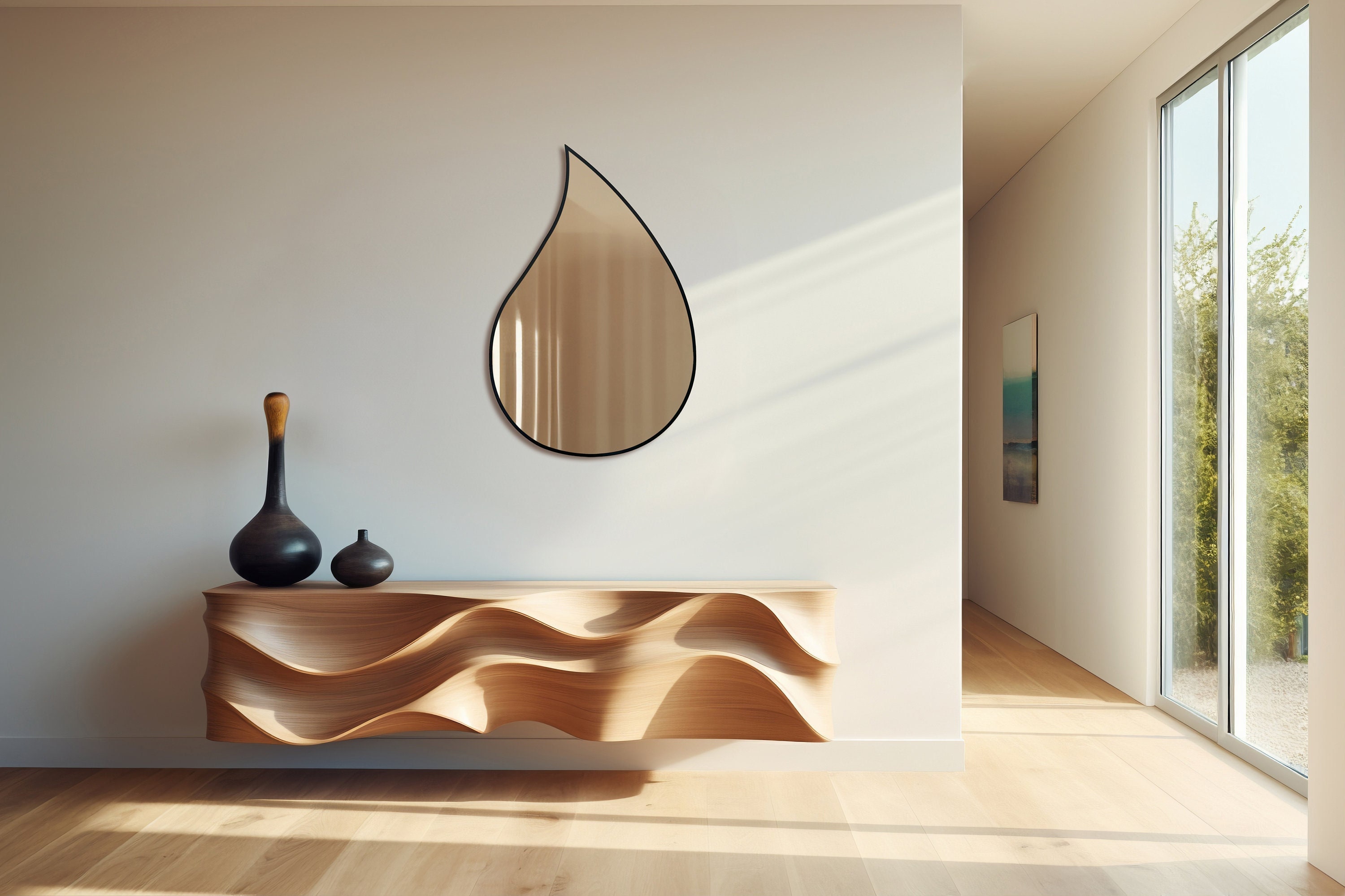 Waterdrop Shaped Wall Mirror, Raindrop Mirror, Entryway Mirror, Mirror ...