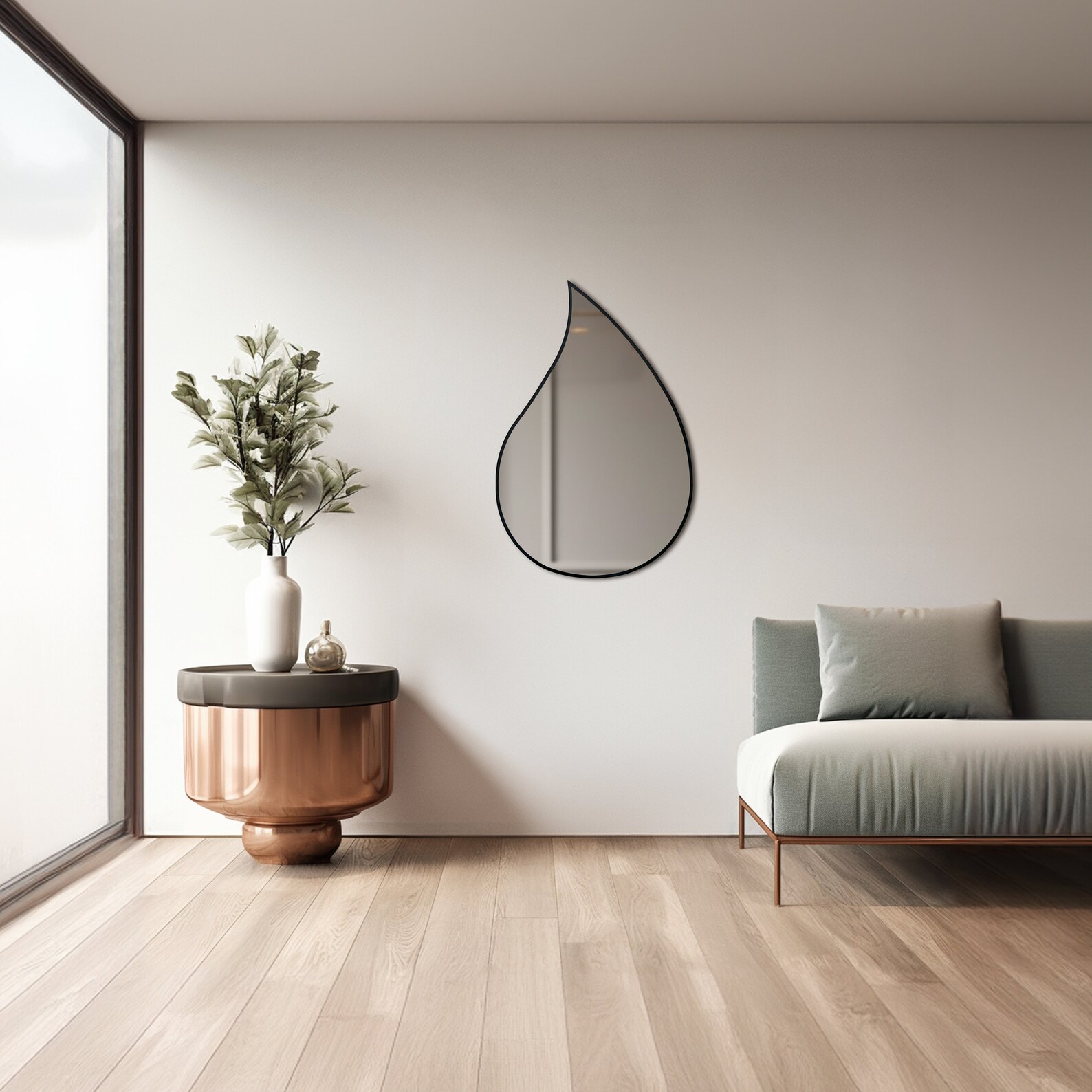 Waterdrop Shaped Wall Mirror, Raindrop Mirror, Entryway Mirror, Mirror ...