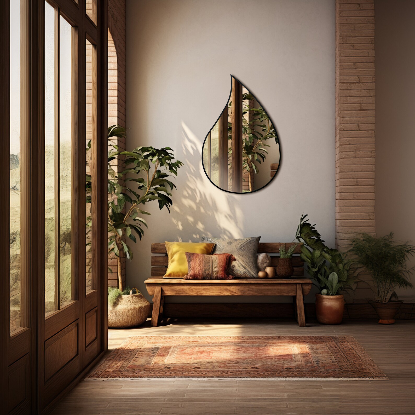 Waterdrop Shaped Wall Mirror, Raindrop Mirror, Entryway Mirror, Mirror ...