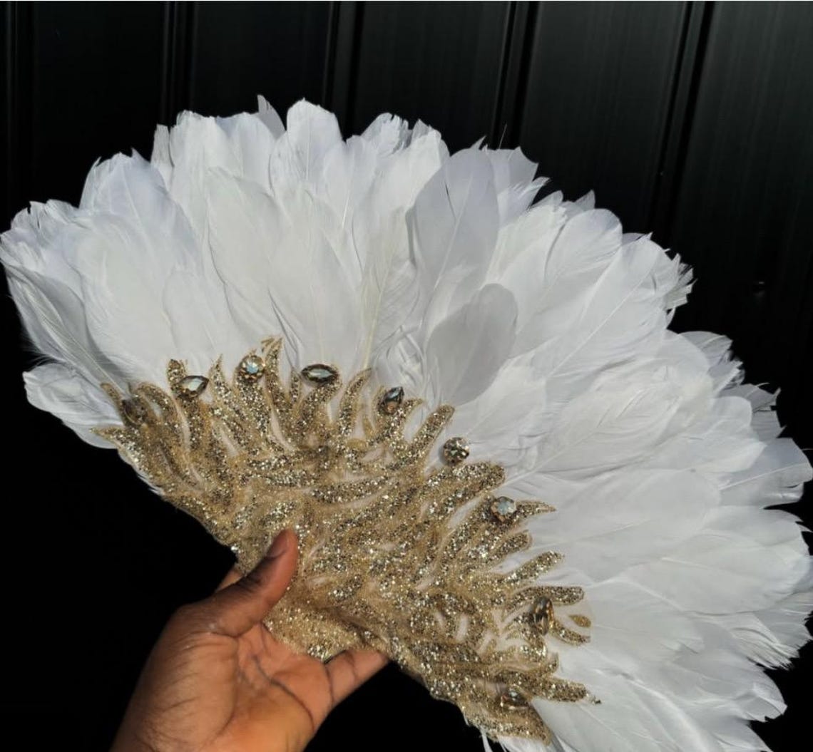 African Traditional Wedding Bridal Handfans Asoebi Fan Igbo Wedding Fan ...