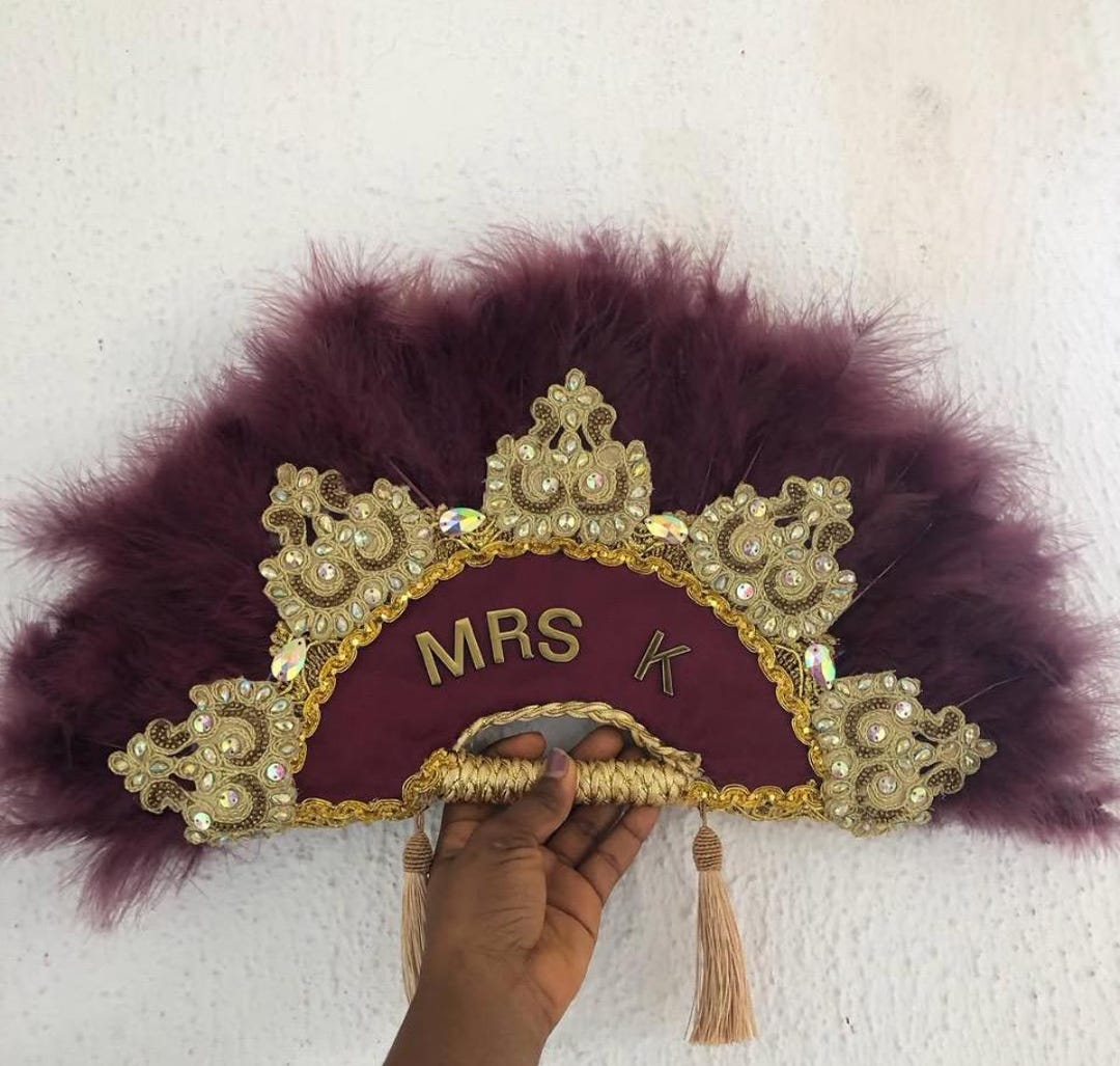 African Traditional Wedding Bridal Handfans Asoebi Fan Igbo Wedding Fan ...