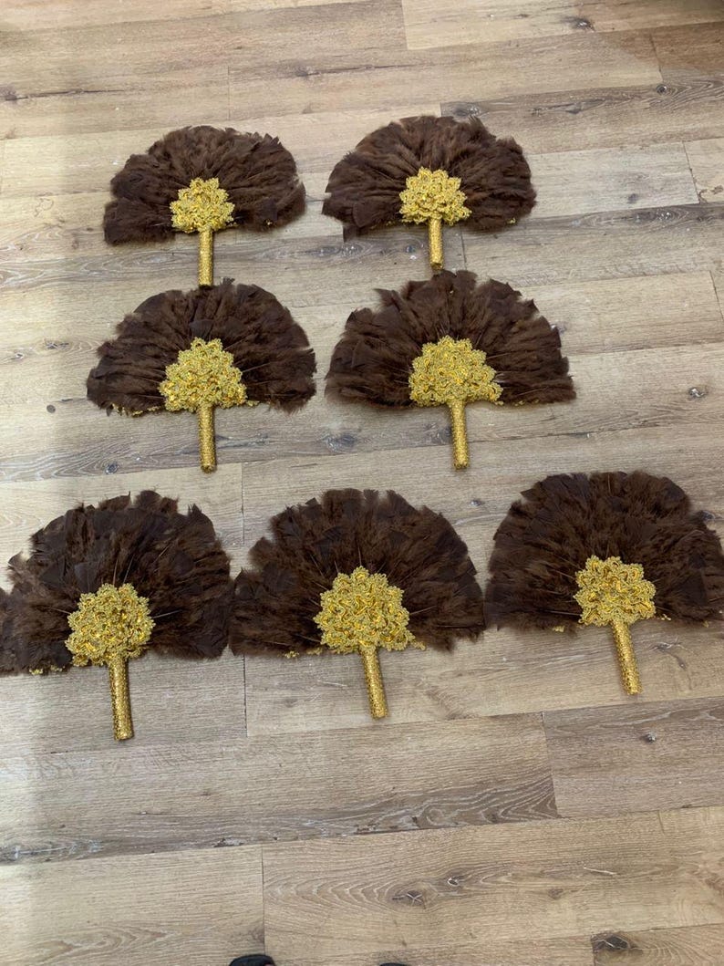 African Traditional Wedding Bridal Handfans Asoebi Fan Igbo Wedding Fan ...
