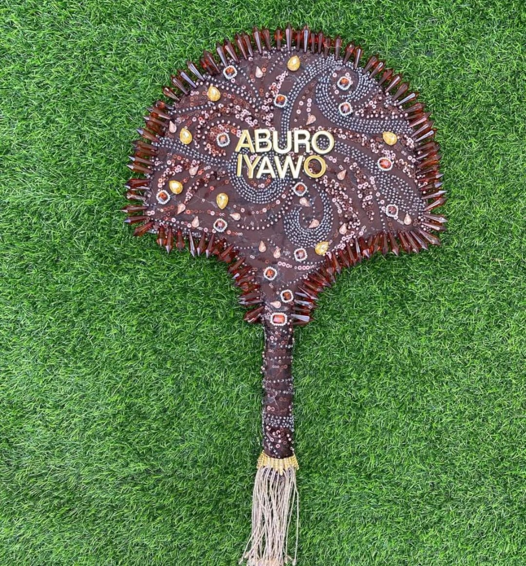 African Traditional Wedding Bridal Handfans Asoebi Fan Igbo Wedding Fan ...