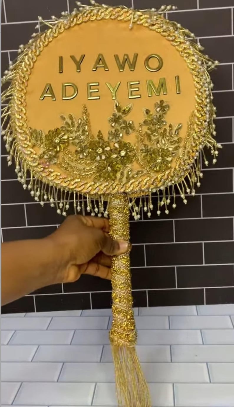 African Traditional Wedding Bridal Handfans Asoebi Fan Igbo Wedding Fan ...