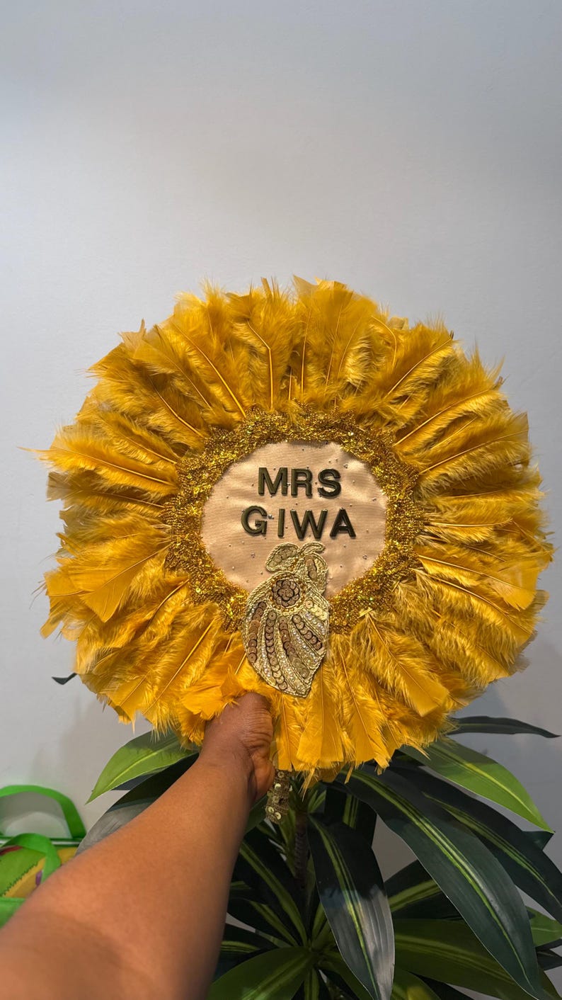 African Traditional Wedding Bridal Handfans Asoebi Fan Igbo Wedding Fan ...