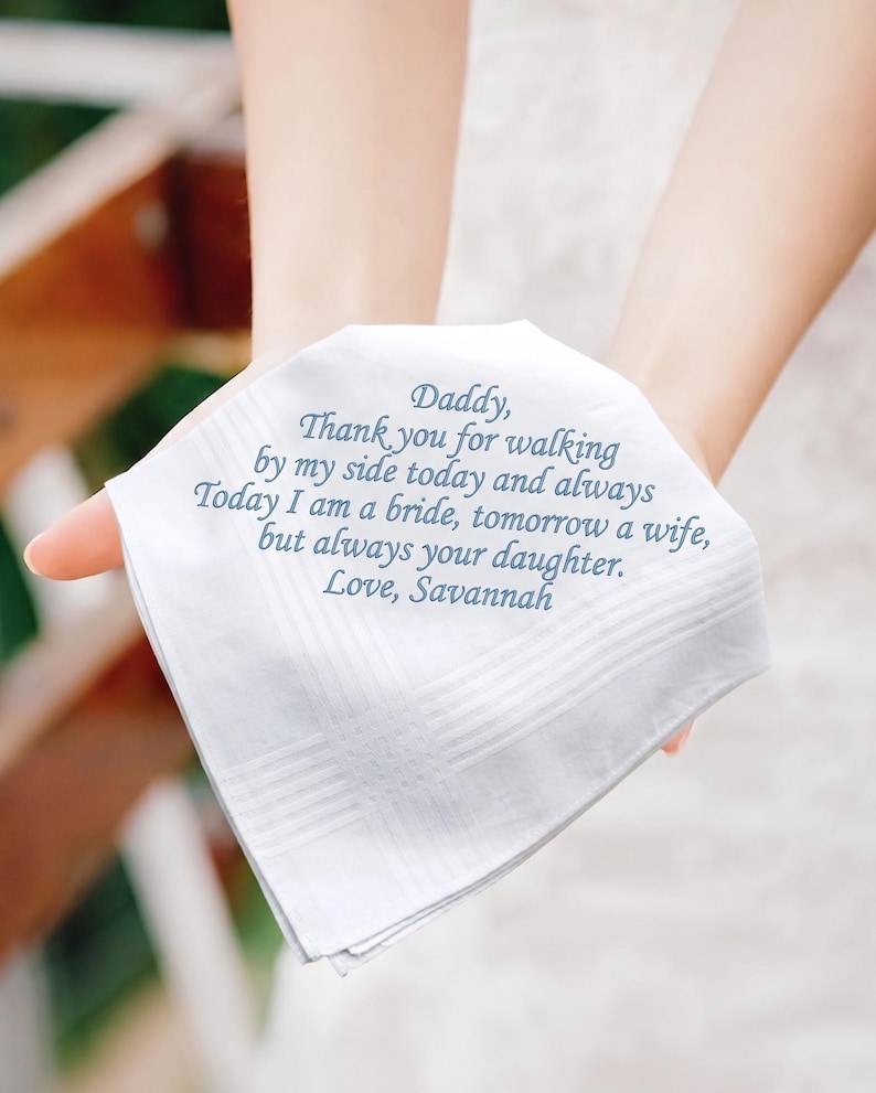 Personalized Wedding Handkerchief, Custom Embroidered Hanky, Mother ...