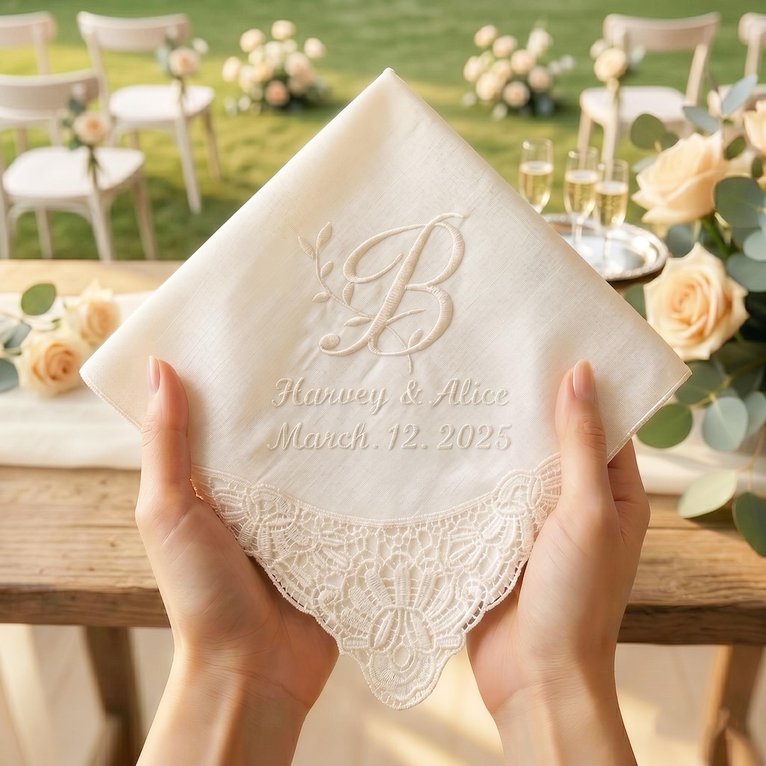 Wedding Handkerchief for Bride,personalised Wedding Handkerchief ...
