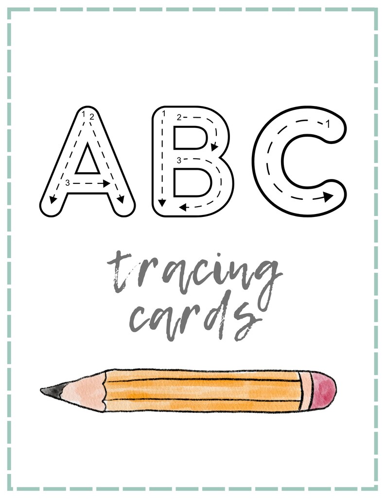 Alphabet Tracing Cards A-Z, Handwriting Practice, TK /prek / Preschool ...