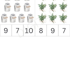 Watercolor Farm Number Matching Cards (1-10), Digital Download, TK ...