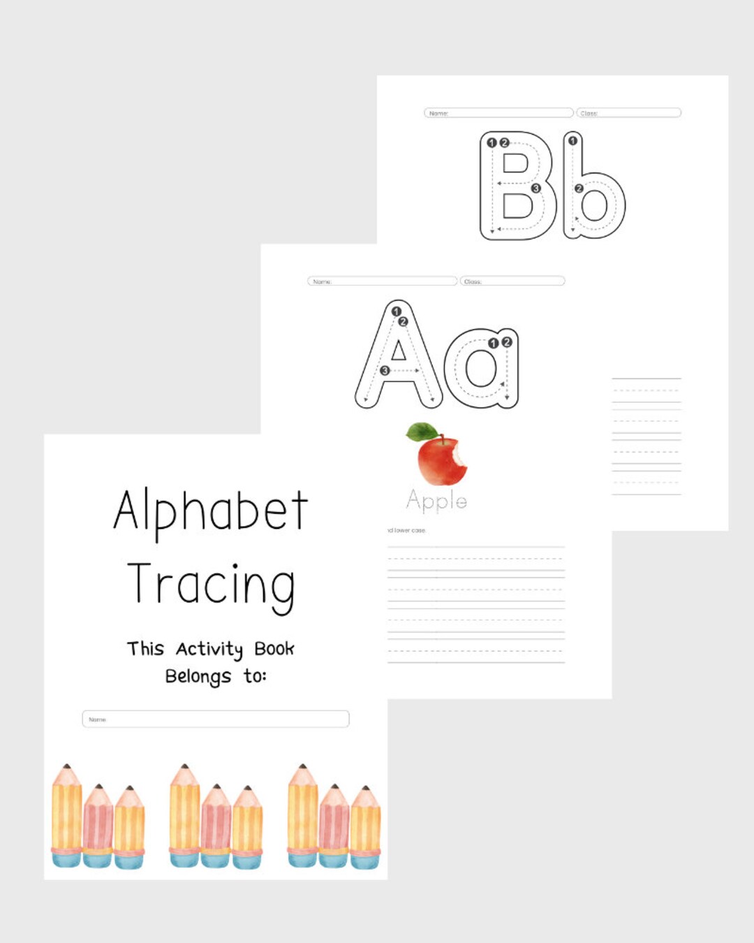 Alphabet Tracing, Alphabet Activity Book, A-Z, Handwriting Practice, TK ...