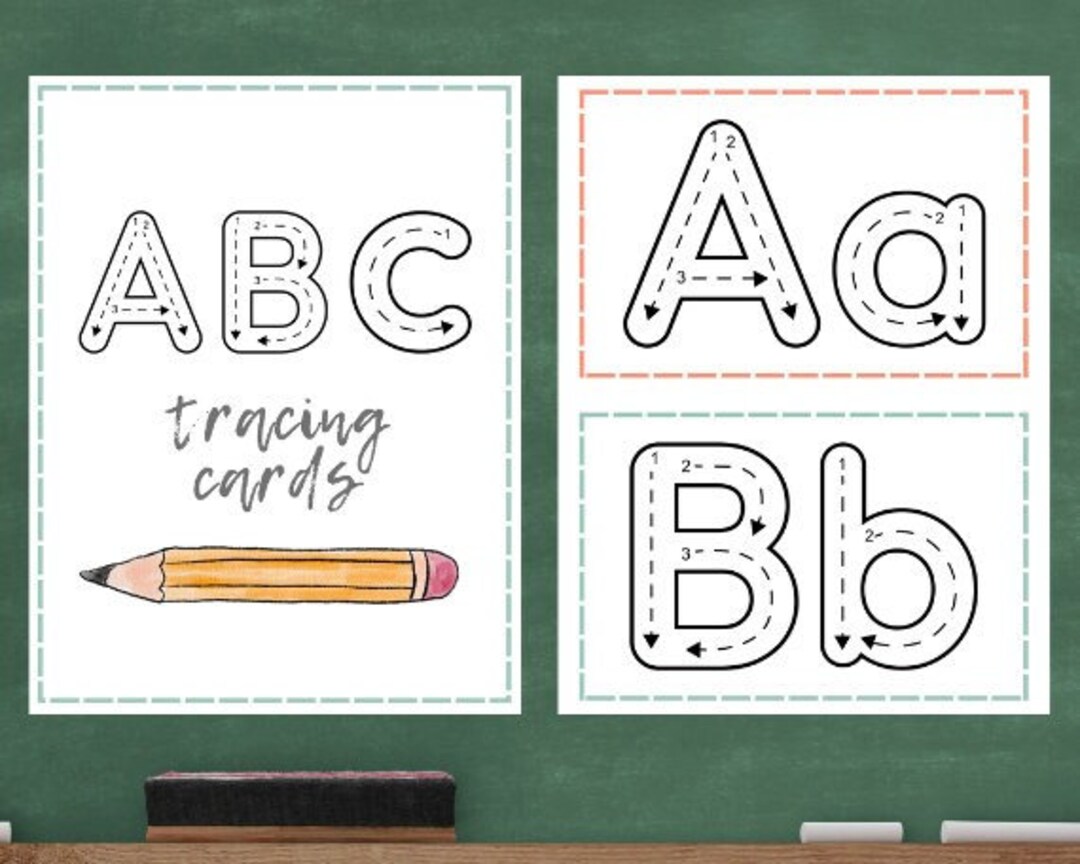 Alphabet Tracing Cards A-Z, Handwriting Practice, TK /prek / Preschool ...