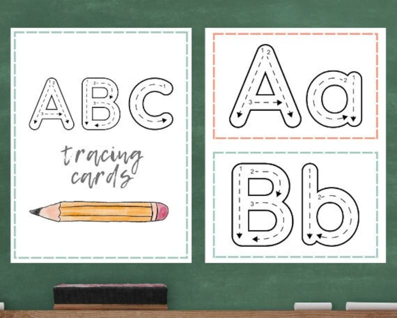Alphabet Tracing Cards A-Z, Handwriting Practice, TK /prek / Preschool ...