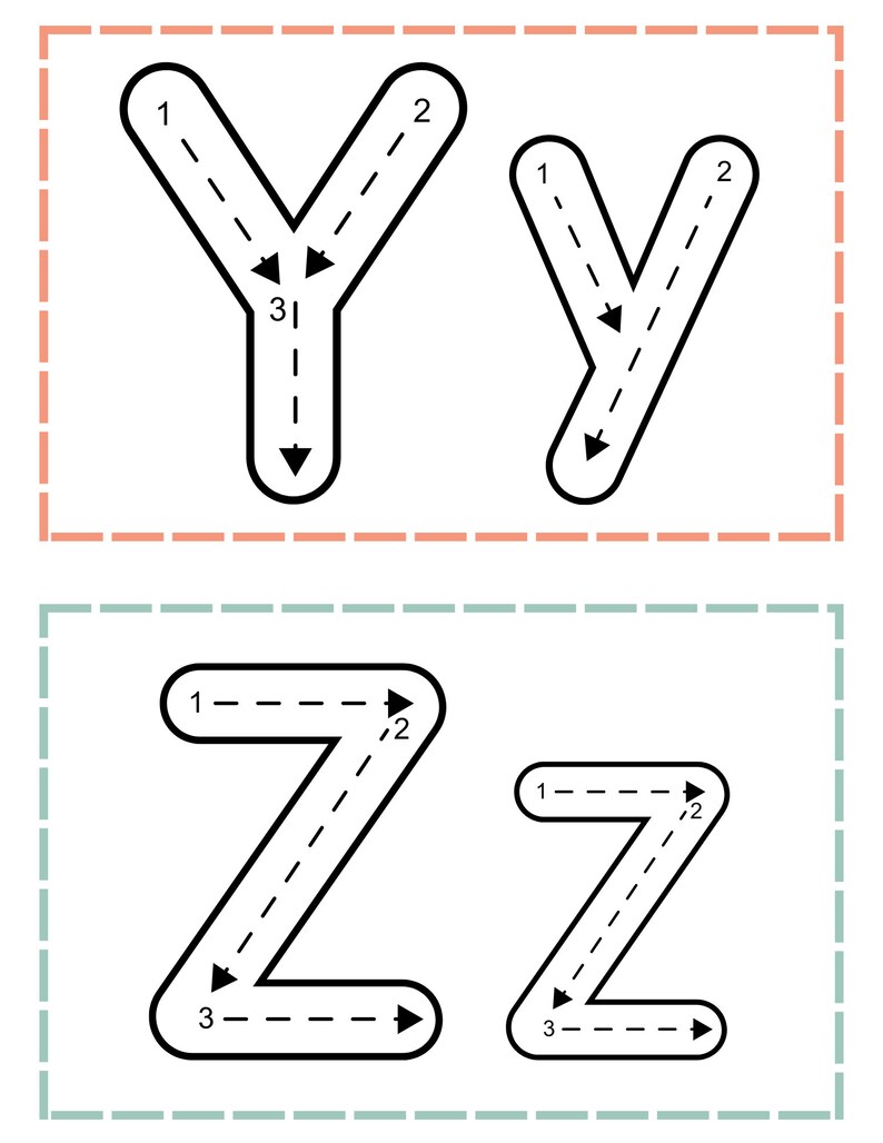 Alphabet Tracing Cards A-Z, Handwriting Practice, TK /prek / Preschool ...