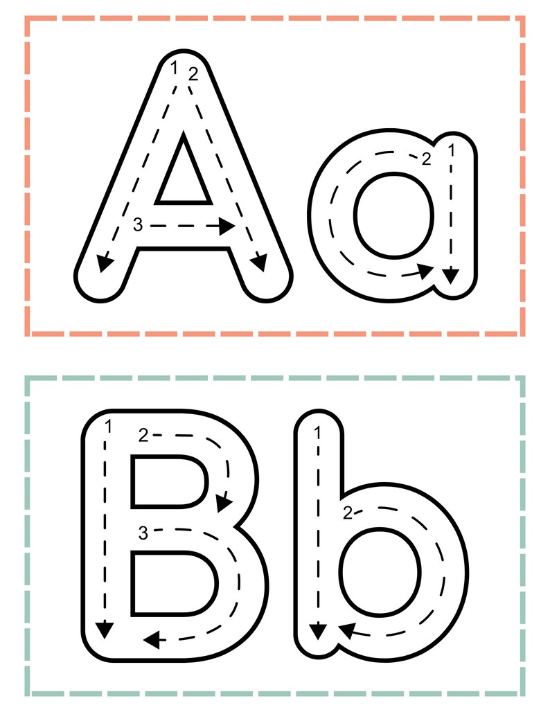 Alphabet Tracing Cards A-Z, Handwriting Practice, TK /prek / Preschool ...