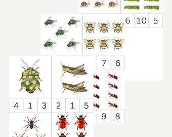 Watercolor Farm Number Matching Cards (1-10), Digital Download, TK ...