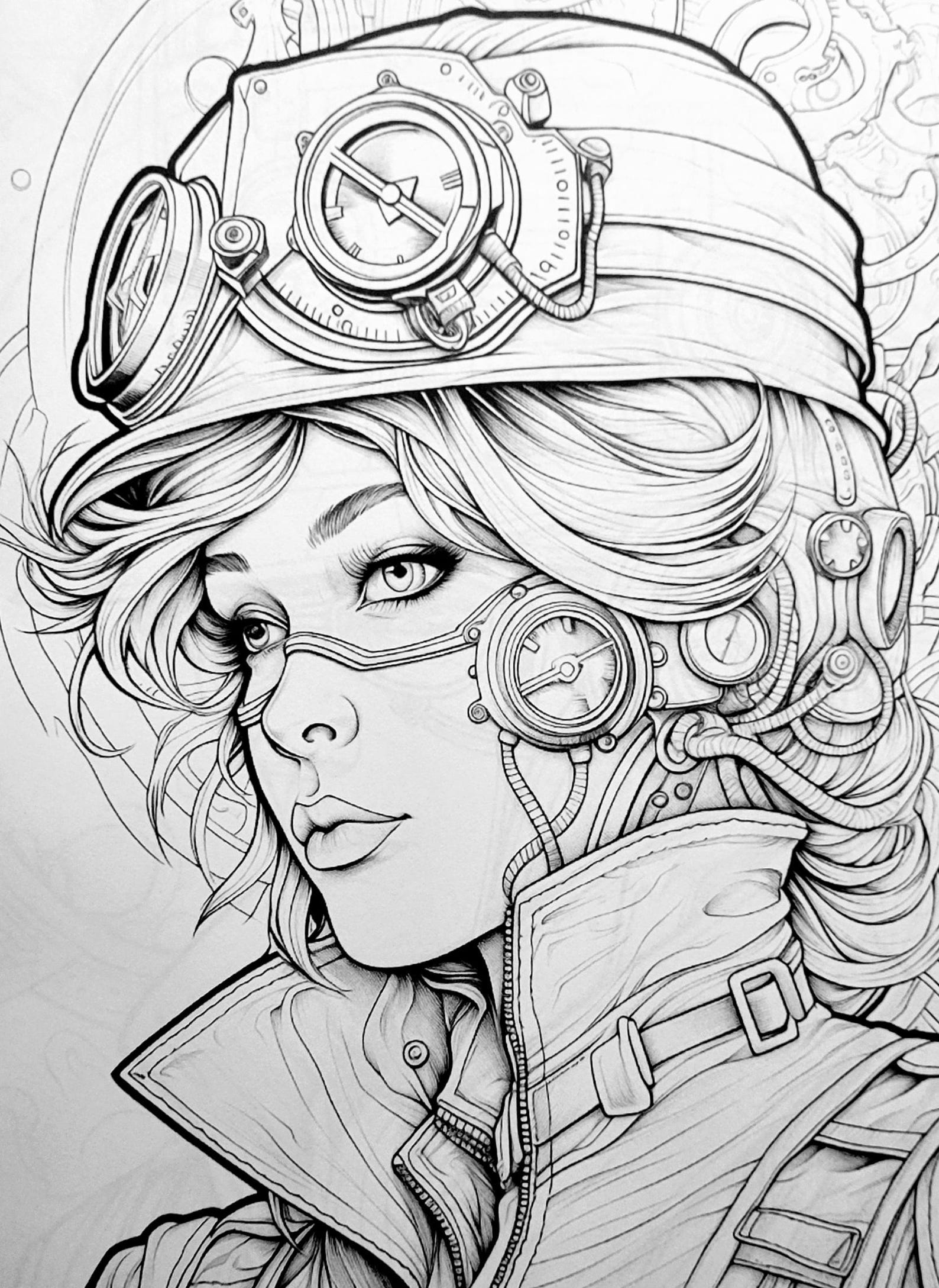 Printable Steampunk Fantasia Coloring Pages-30 Pages/designs to Color ...