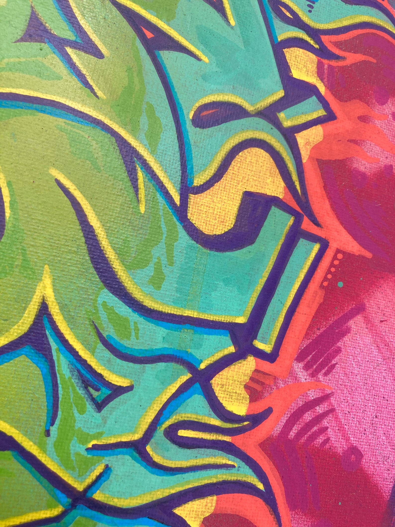 RESKEW Flames Graffiti Canvas Done With Spraypaint and Paint Markers - Etsy