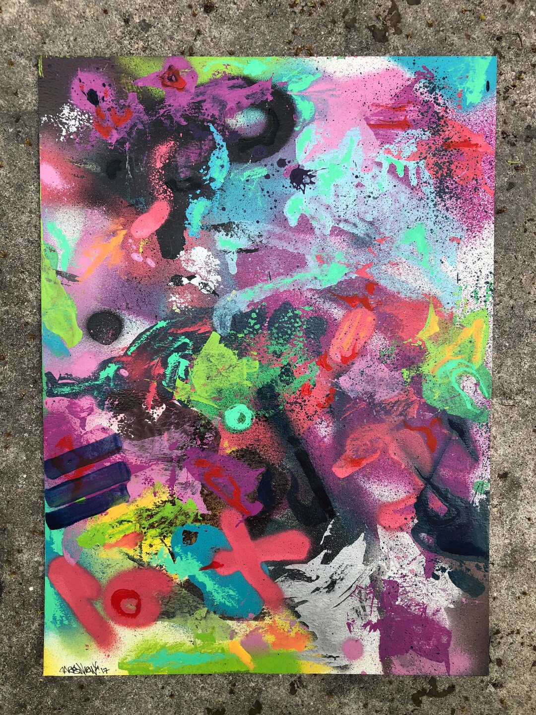 Abstract Graffiti Painting in Spraypaint and Oils - Etsy