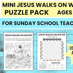 Jesus Walks on Water Bible Puzzle Pack - Sunday School Activity for ...