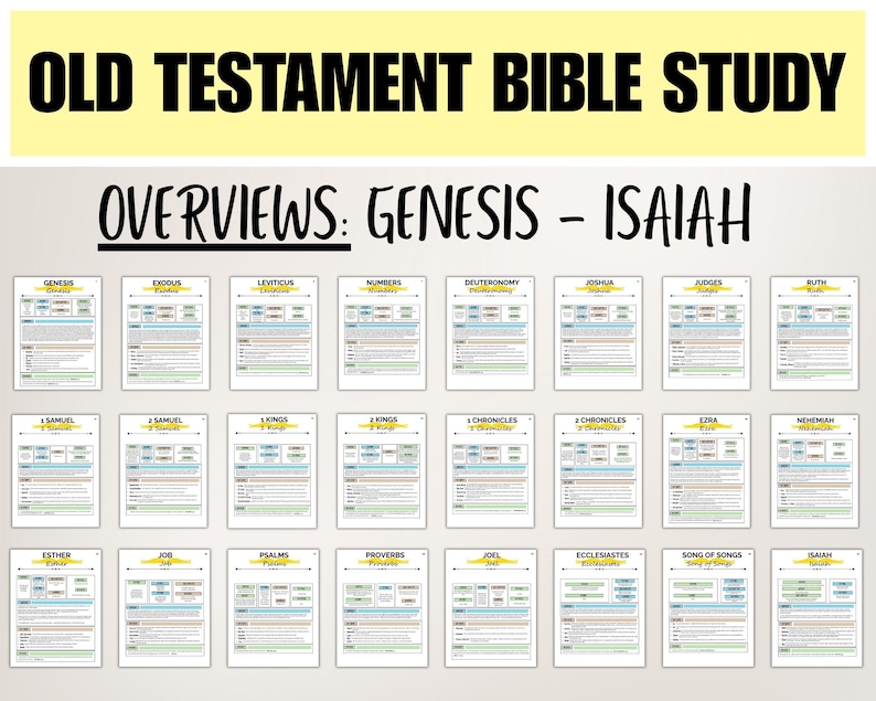Bible Study PDF Printable, Old and New Testament Study Sheets, Bible ...