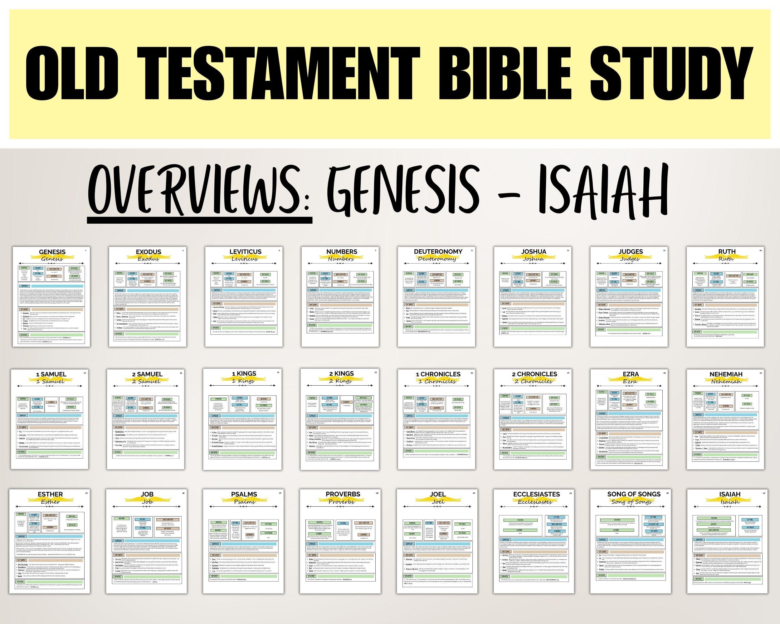 Bible Study PDF Printable, Old and New Testament Study Sheets, Bible ...