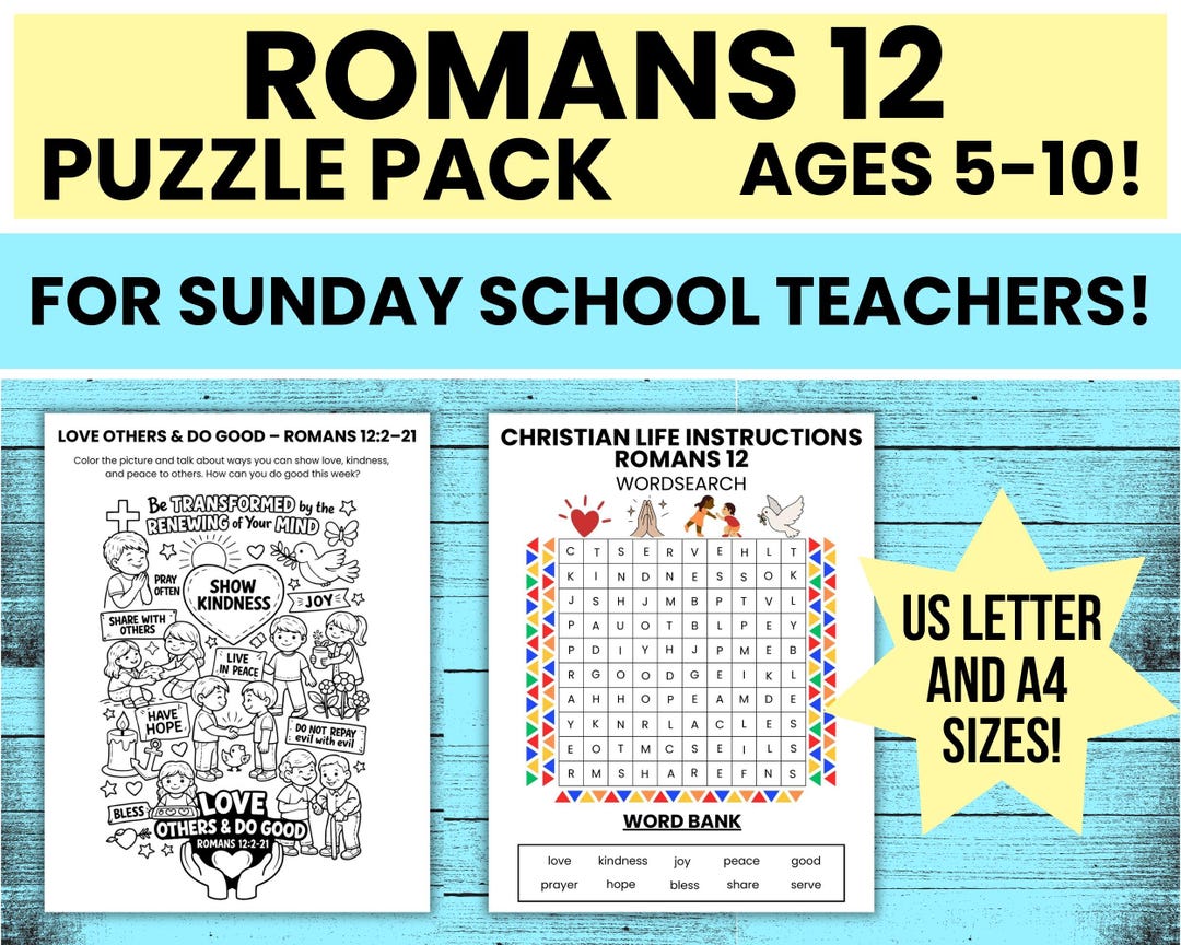 Romans 12 Sunday School Activity - Christian Life Bible Word Search ...