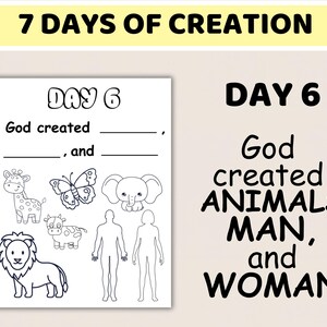 7 Days of Creation Printable Coloring Pages & Fill-in-the-blanks for ...