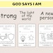 God Says I Am Coloring Craft for Kids - Fill in the Blanks Bible ...