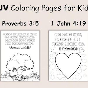 10 KJV Bible Verse Coloring Pages for Kids - Sunday School, Church ...