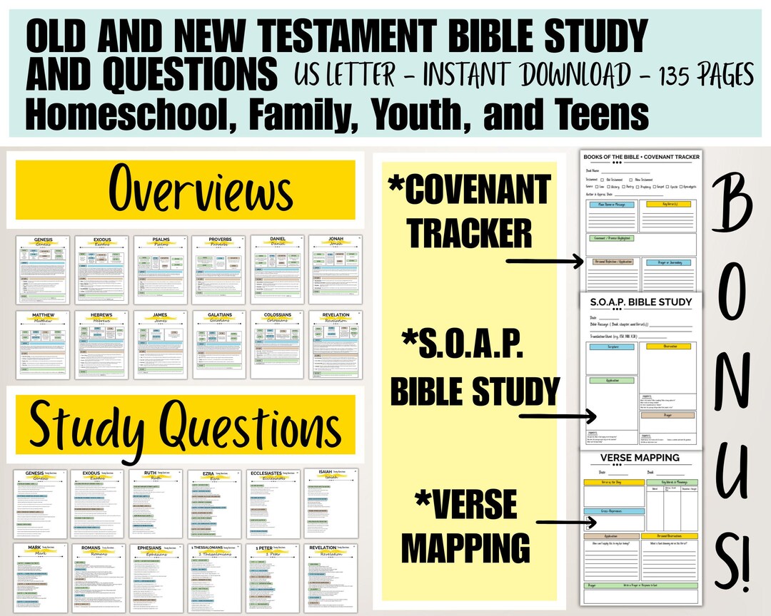 Bible Study Printable Bundle - Homeschool and Family Curriculum - SOAP ...