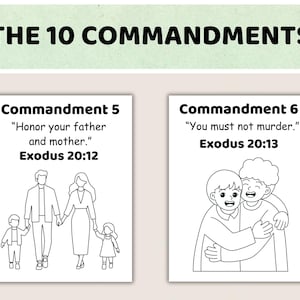 10 Commandments Kids Coloring Page & Fill in the Blanks for Sunday ...