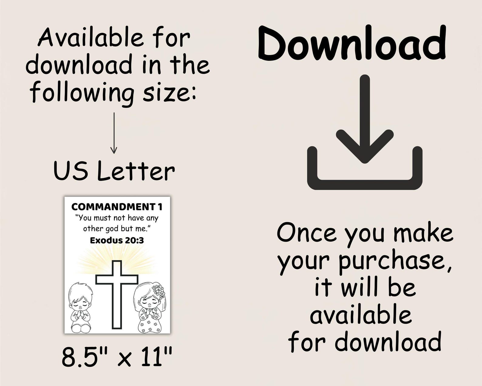 10 Commandments Kids Coloring Page & Fill in the Blanks for Sunday ...