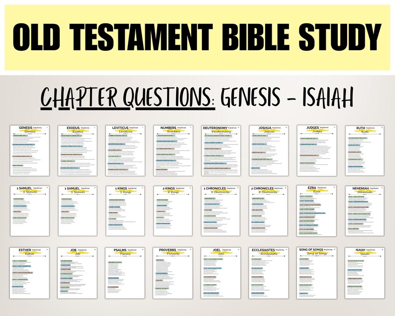Bible Study PDF Printable, Old and New Testament Study Sheets, Bible ...
