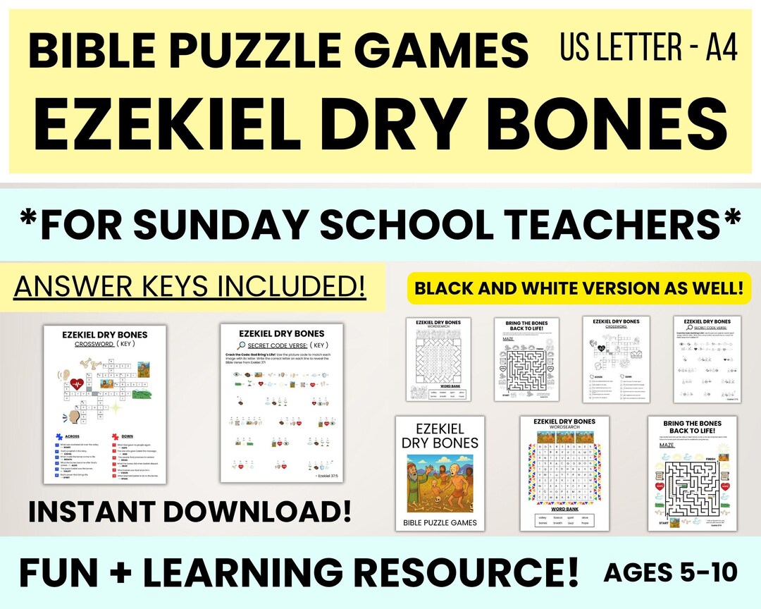 Ezekiel Dry Bones Sunday School Bible Activities for Kids - Christian ...
