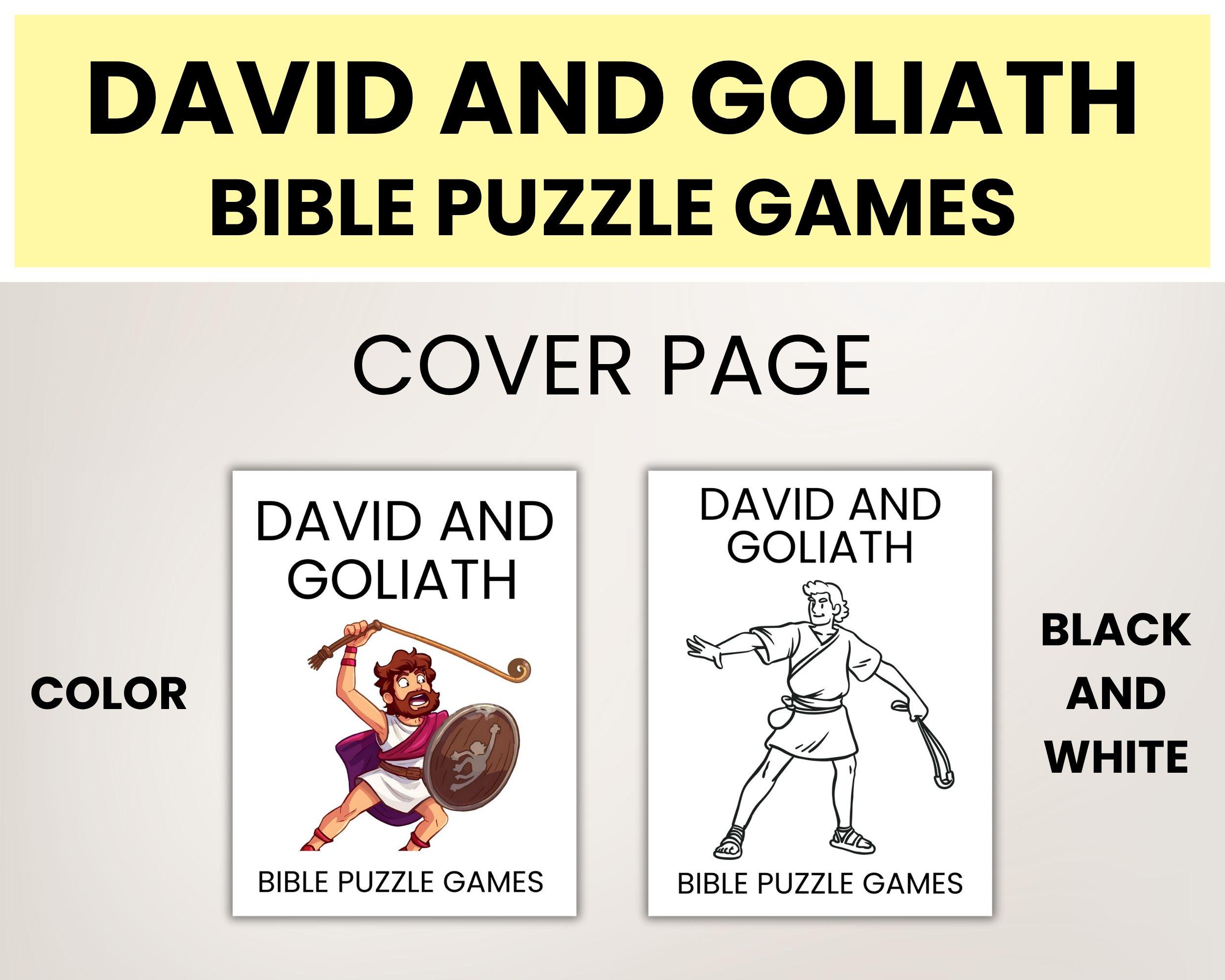 David and Goliath Puzzle Game Pack for Kids - Bible Story Activity for ...
