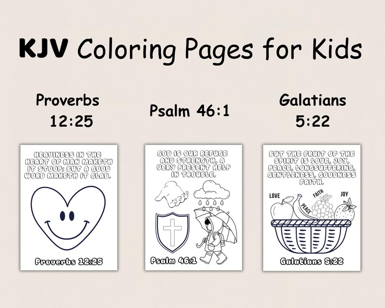 20 KJV Bible Verse Coloring Pages for Kids, Sunday School & Homeschool ...