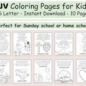 10 KJV Bible Verse Coloring Pages for Kids - Sunday School, Church ...
