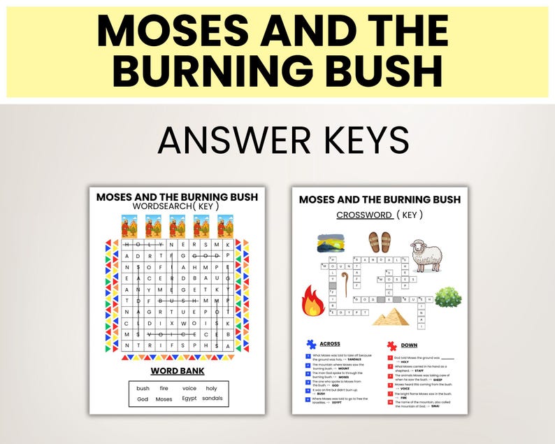 Moses and the Burning Bush Bible Puzzle Games for Kids - Christian ...