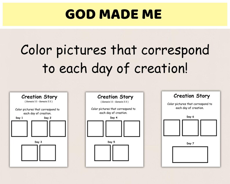 God Made Me Coloring Pages, Fill in the Blanks and Word Search ...