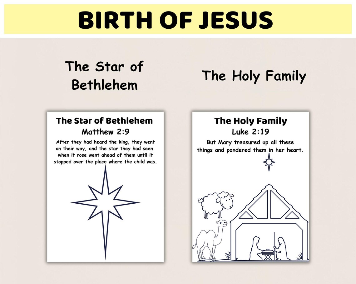 Birth of Jesus Christmas Story Coloring Pages - Christian Kids Art ...