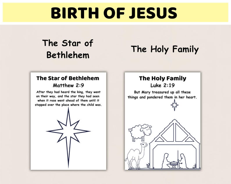 Birth of Jesus Christmas Story Coloring Pages - Christian Kids Art ...