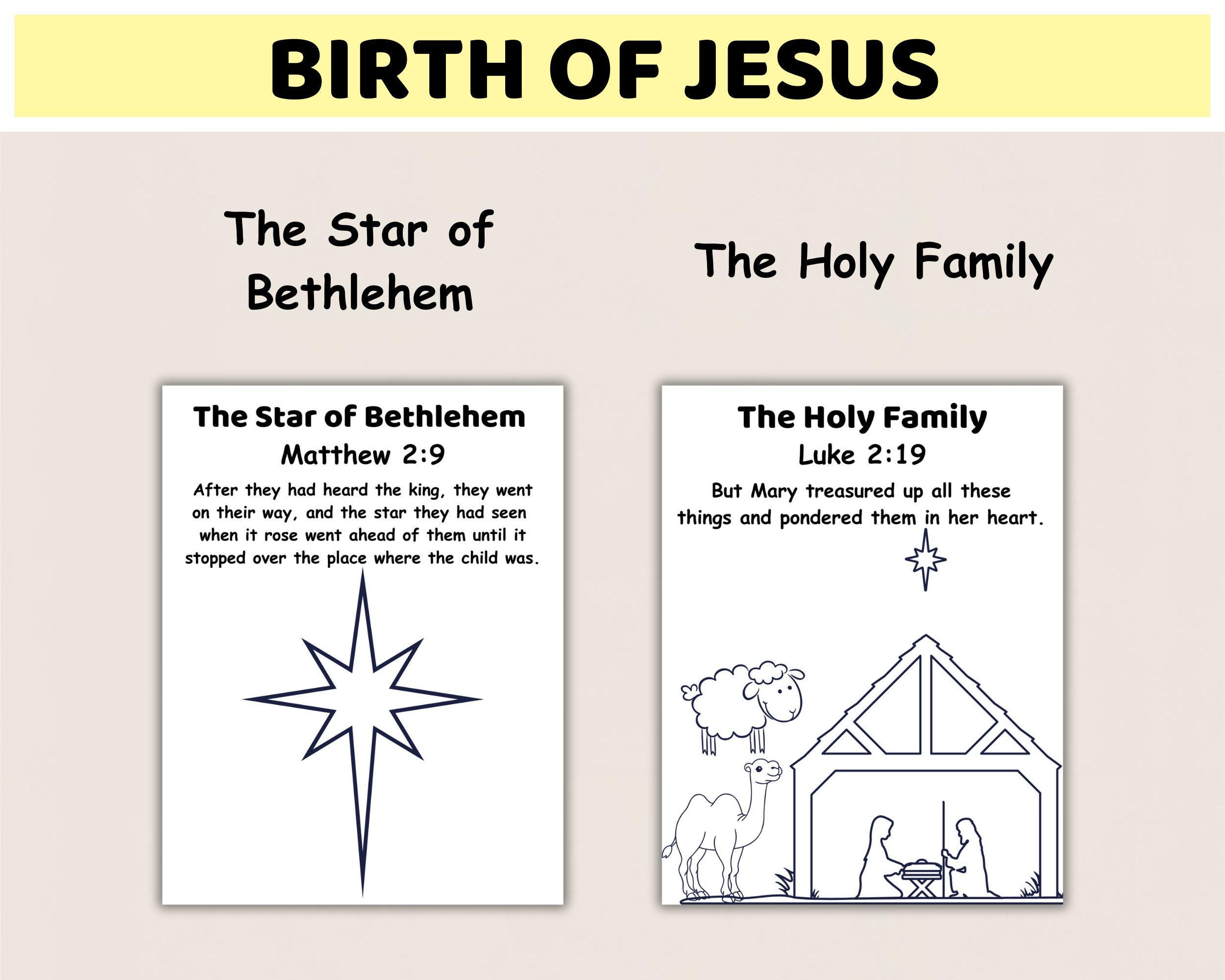 Birth of Jesus Christmas Story Coloring Pages - Christian Kids Art ...