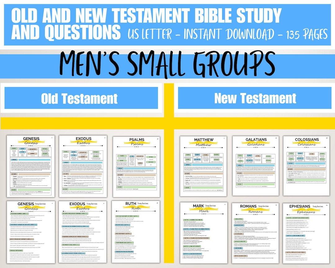 Old and New Testament Bible Study With Questions for Men - Small Group ...