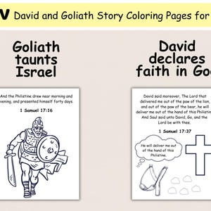 David and Goliath, KJV Coloring Pages for Kids, Bible Story Coloring ...