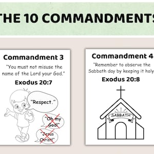 10 Commandments Kids Coloring Page & Fill in the Blanks for Sunday ...