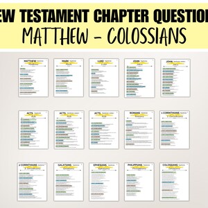 New Testament Bible Studies PDF Printable Bible Study Questions, Bible ...
